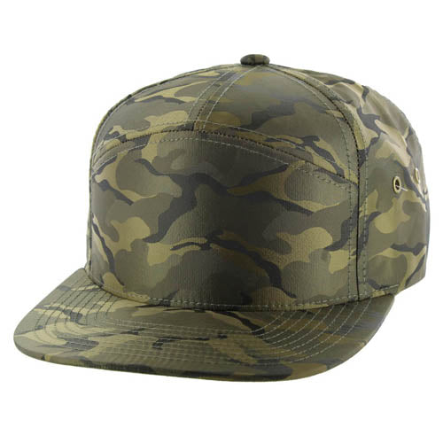 Kamel K707 NYLON CAMO TRUCKER 7 Panel Flat Snapback Mesh Trucker Cap ...